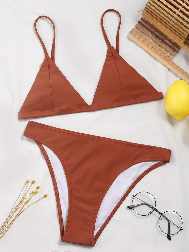 Minimal Triangle Bralette Cheeky Bikini Set